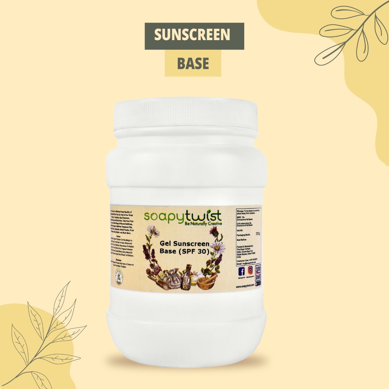 Gel Sunscreen Base (SPF 30) | | Natural Cosmetic Bases | Soapy Twist