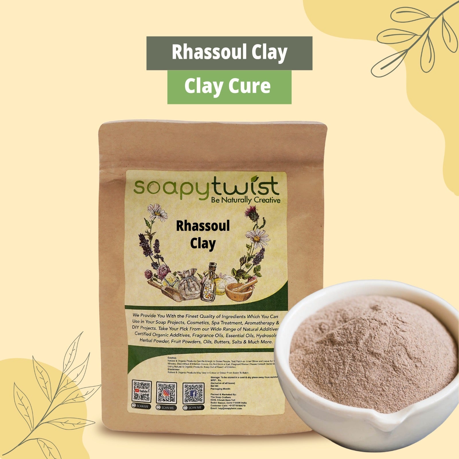 Rhassoul Clay | Buy Pure Rhassoul Clay in Bulk Online| Soapy Twist