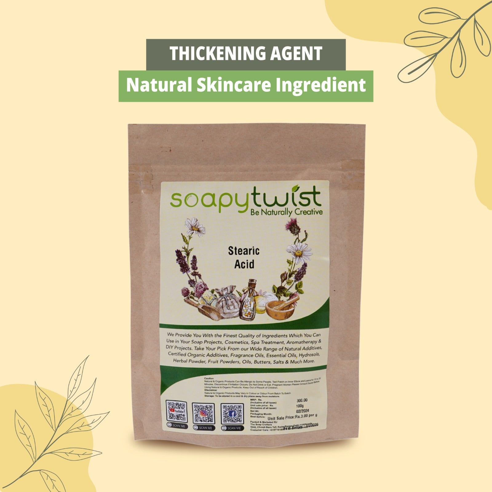 Stearic Acid | Soapy Twist | Cosmetics & Soap Making Ingredients