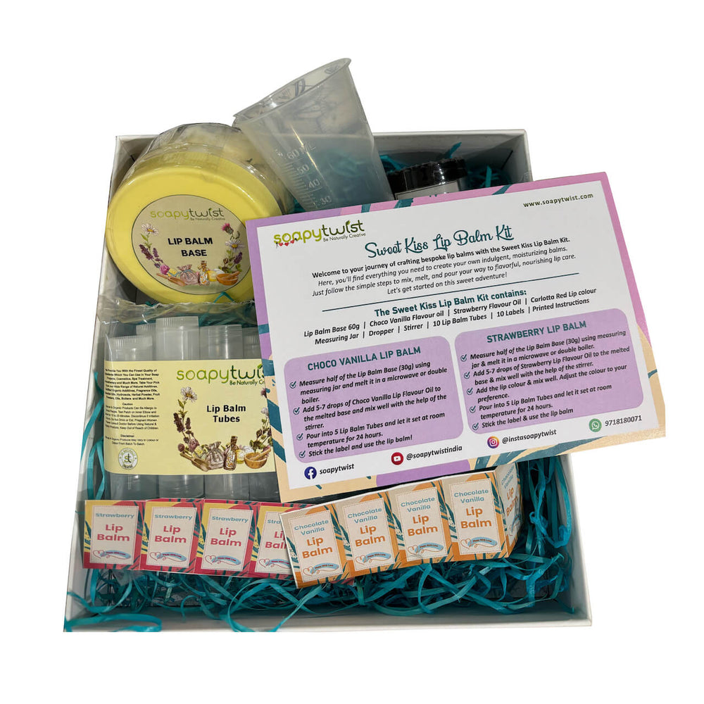 Sweet Kiss Lip Balm Kit | DIY Tinted Lip Balm Making Kit |Soapy Twist
