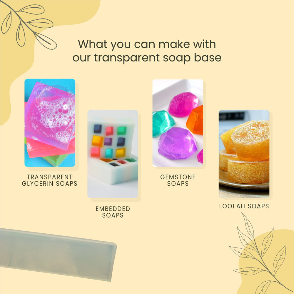 Transparent Melt & Pour Soap Base | Soap Making Kit | Soap Ingredients